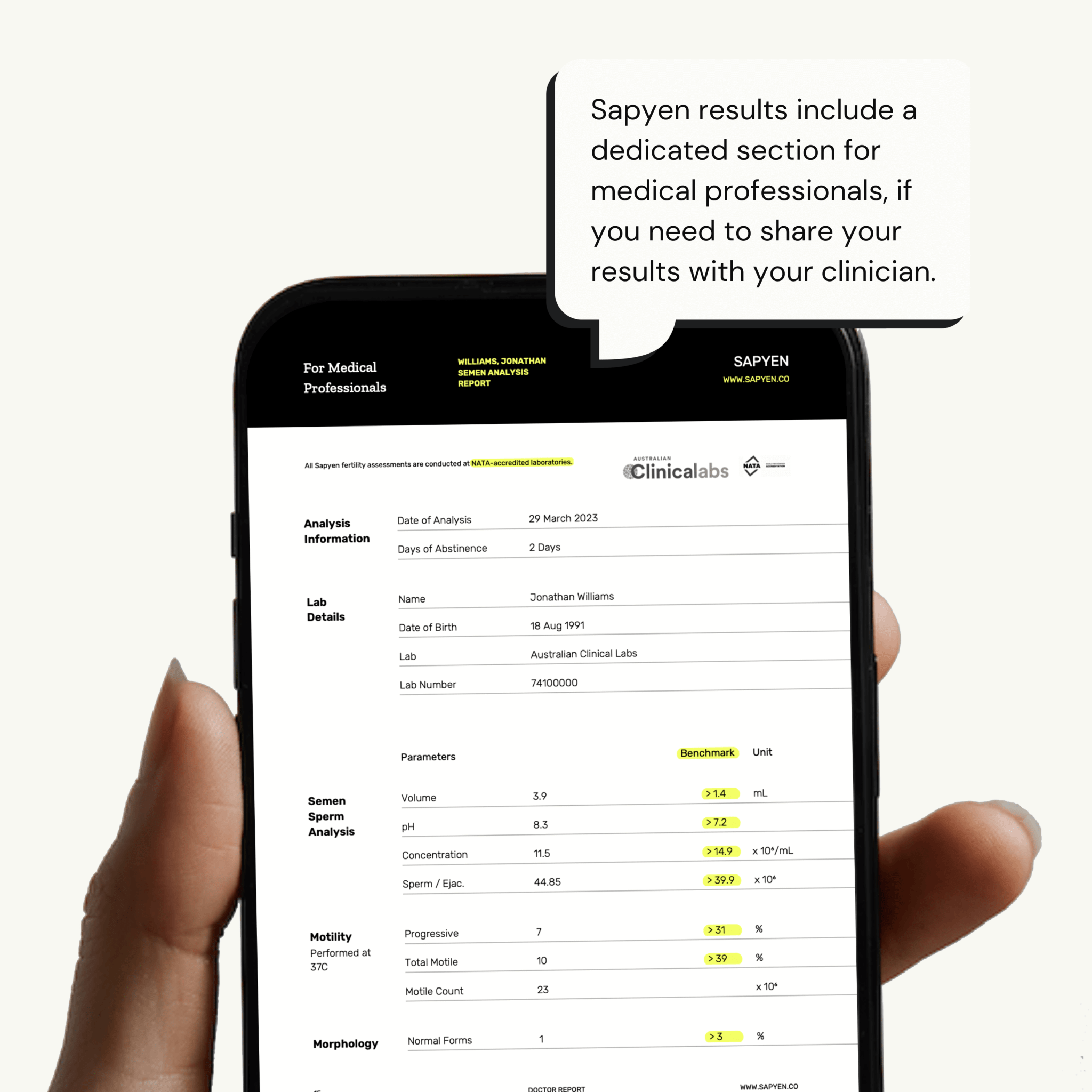 Sapyen At-Home Male Fertility Analysis Kit